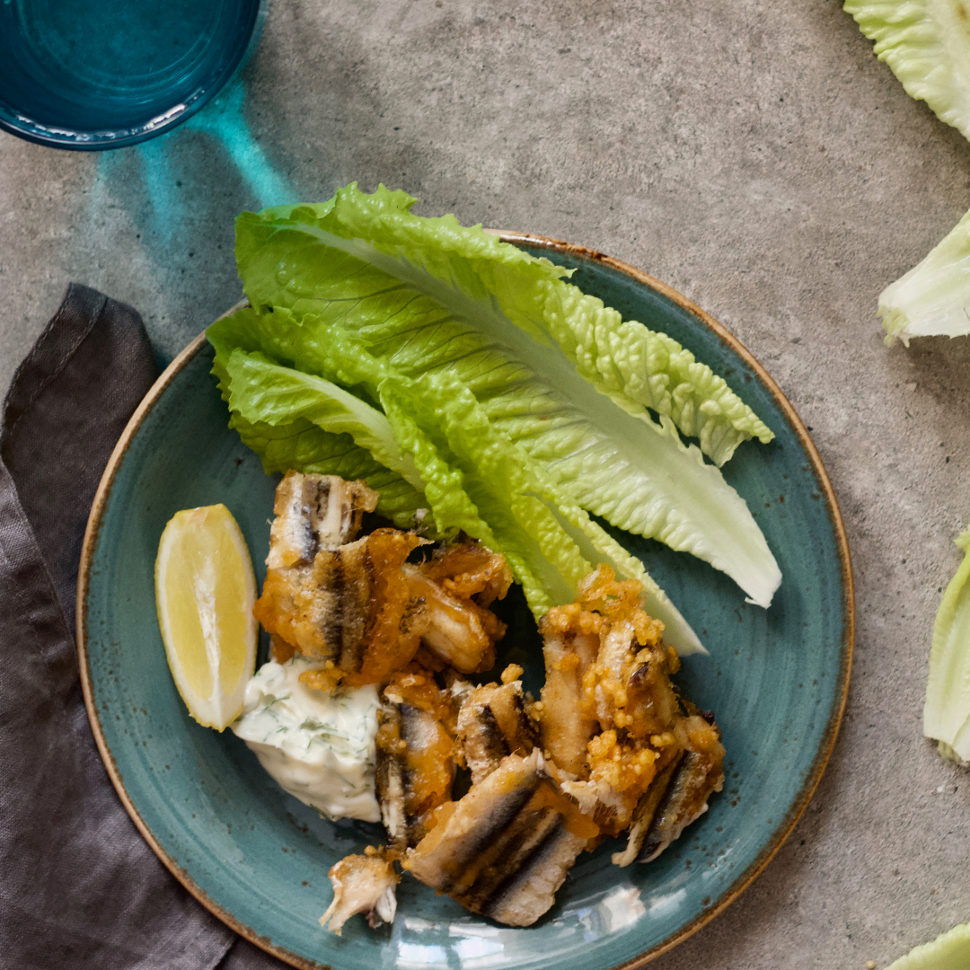 SARDINES WITH SMOKED PAPRIKA CRUST - Trata Greece